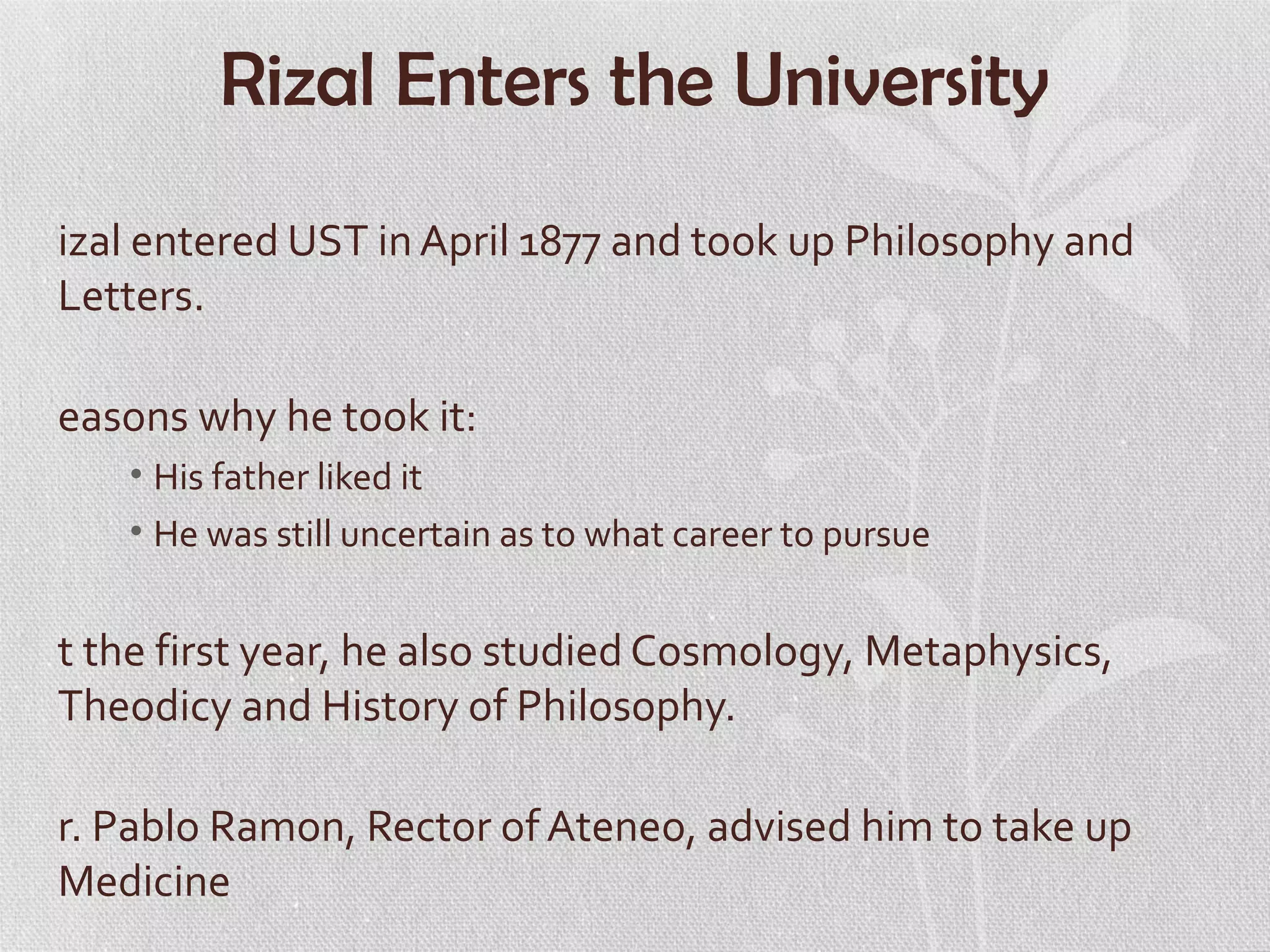 Rizal at UST | PPT