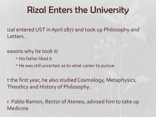 Rizal at UST | PPT
