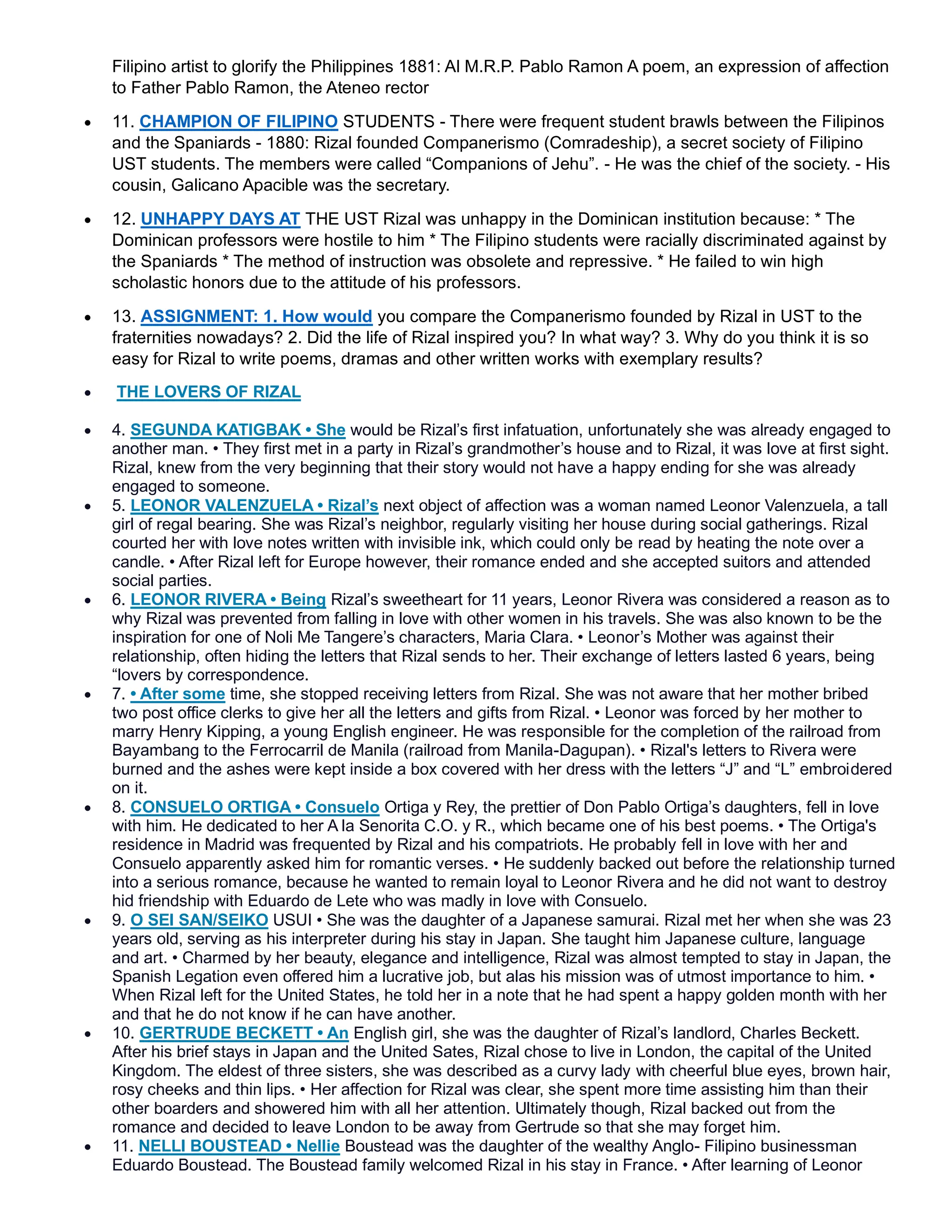 RIZAL AS AN ATENEAN Ateneo Years (1872–1877) | PDF