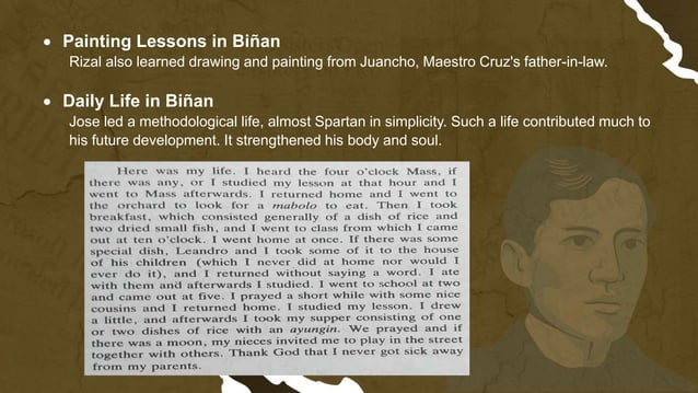 Life of rizal in education in binan ppt life of rizal topic | PPTX