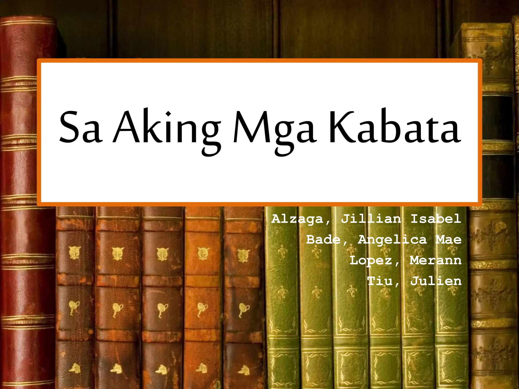 Sa Aking Mga Kabata | PPT