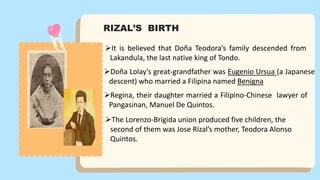 Rizals Birth Childhood Experience.pptx | Celebrity Families | Pop Culture