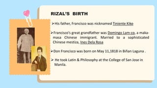 Rizals Birth Childhood Experience.pptx