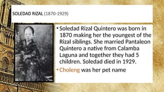 Rizal's Childhood ppt.pptx JOSE RIZAL FAMILY | PPTX