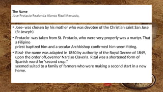 Rizal's Childhood ppt.pptx JOSE RIZAL FAMILY | PPTX