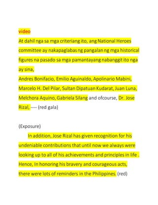 Rizal script copy | DOCX | Factual | Genres