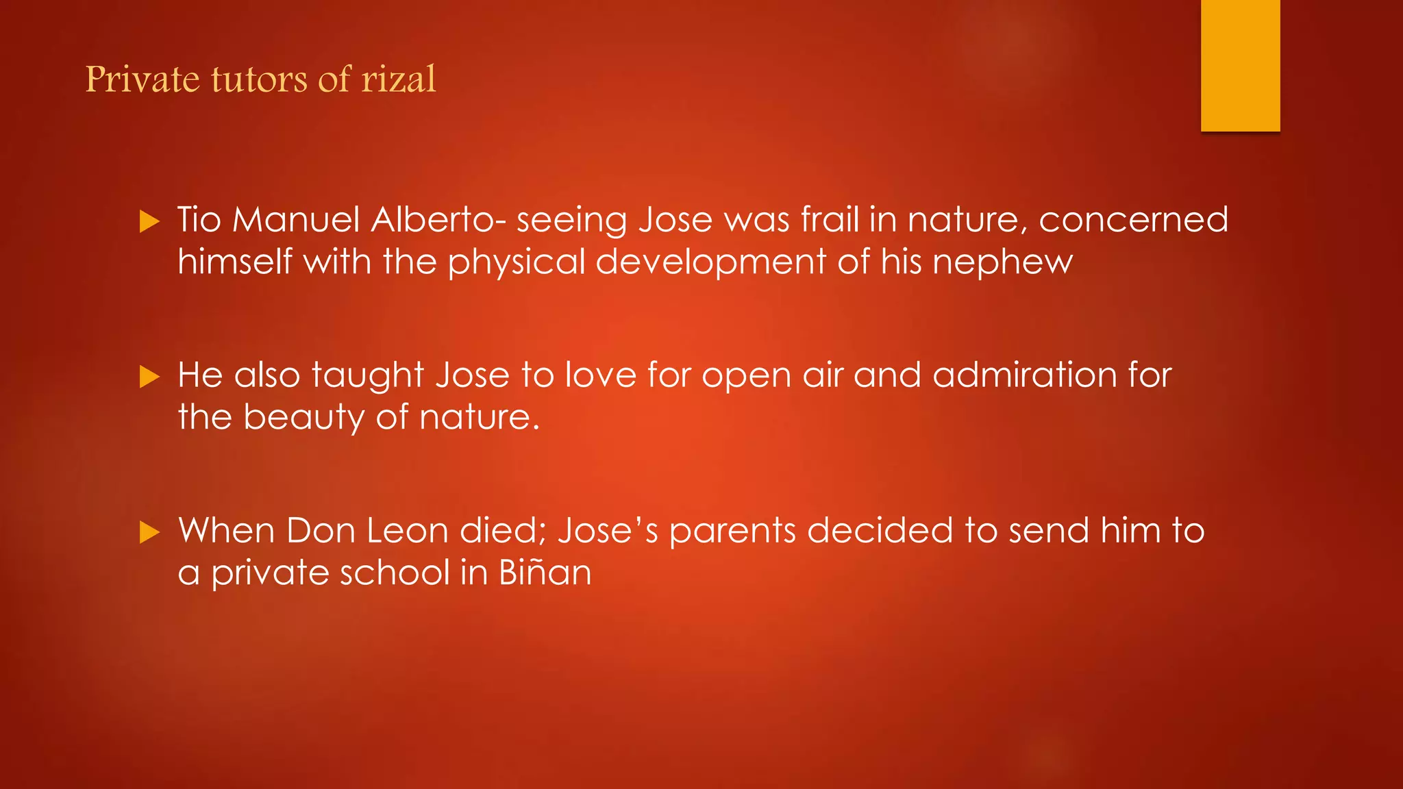 Rizal's early education in calamba biñan | PPTX