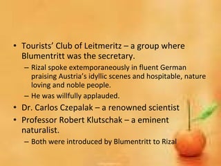 Rizal’s grand tour in europe with maximo viola | PPT