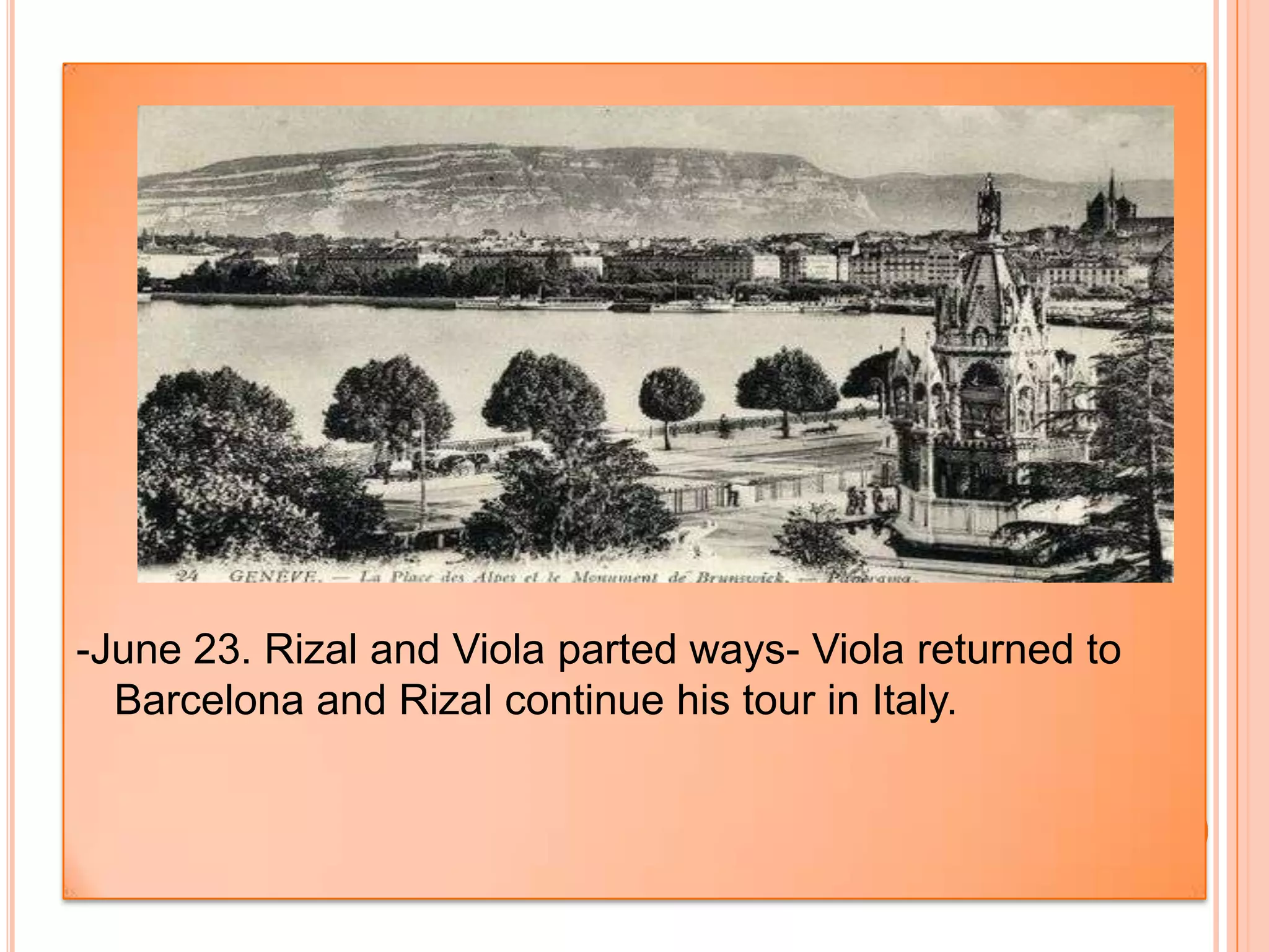 Rizal’s grand tour of Europe with viola 1888 | PPTX