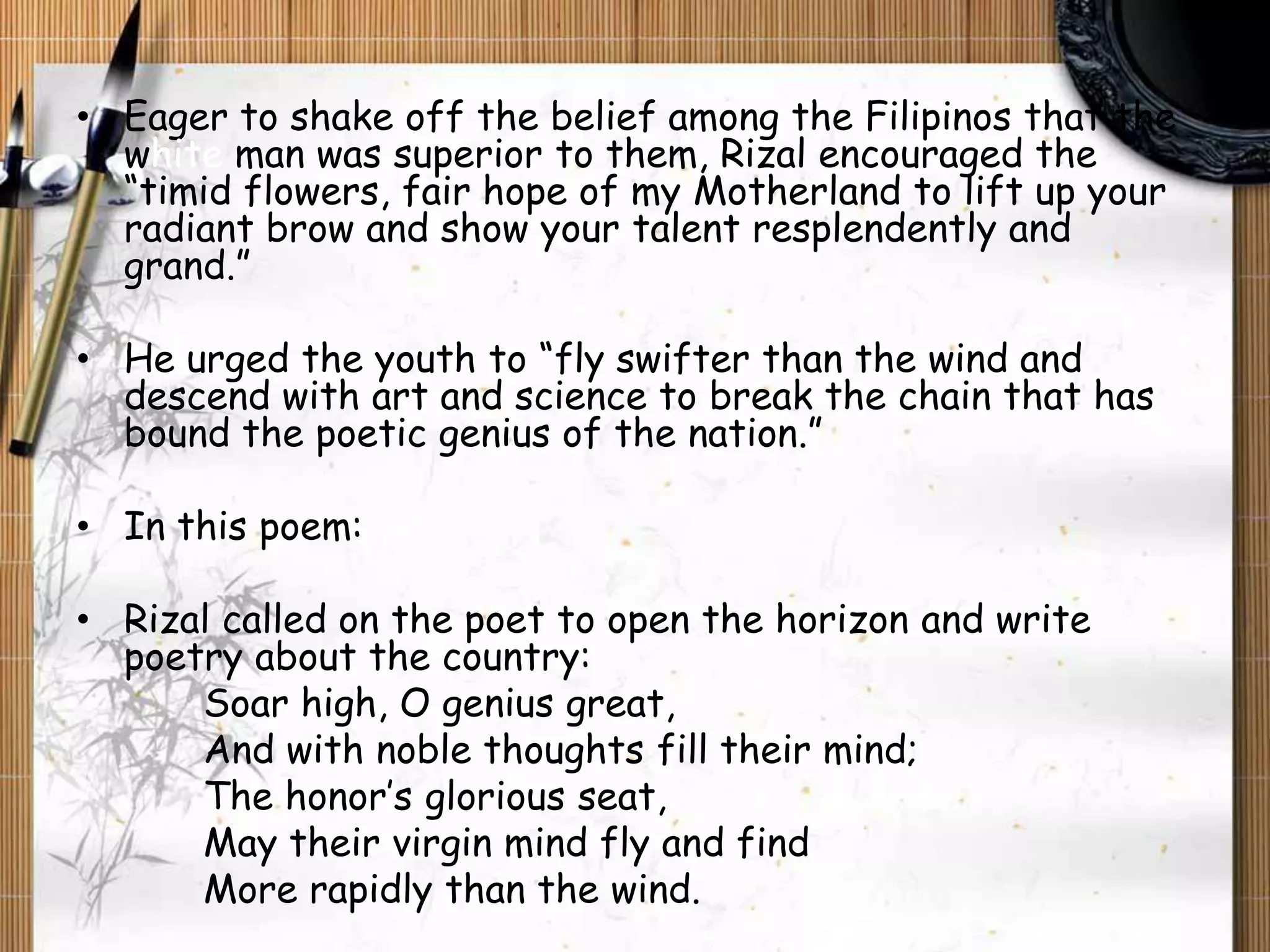 Rizal’s intellectual legacy in selected poems 2 | PPTX