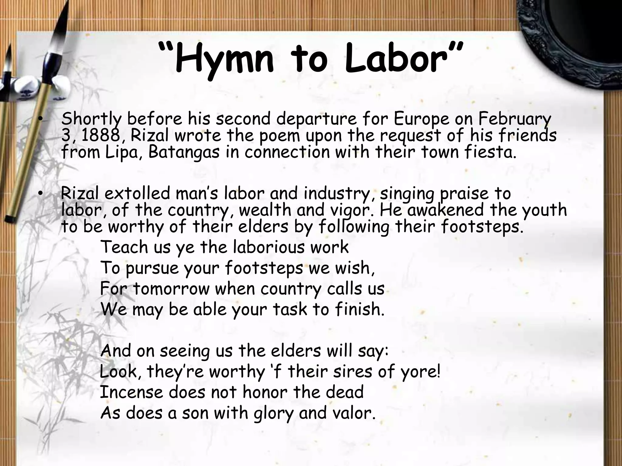 Rizal’s intellectual legacy in selected poems 2 | PPTX