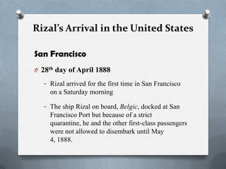 Rizal’s in united states and london | PPTX