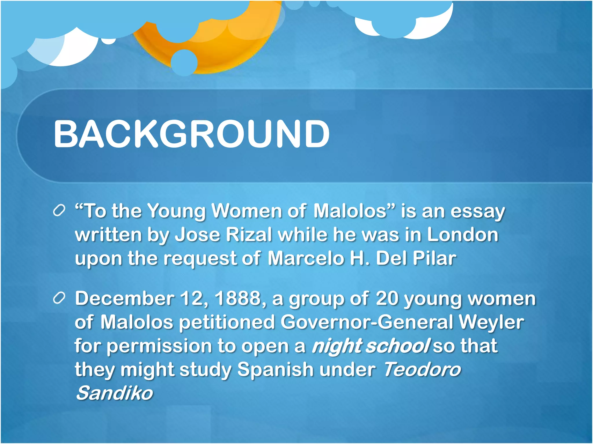 Rizal's letter to the women of malolos | PPTX