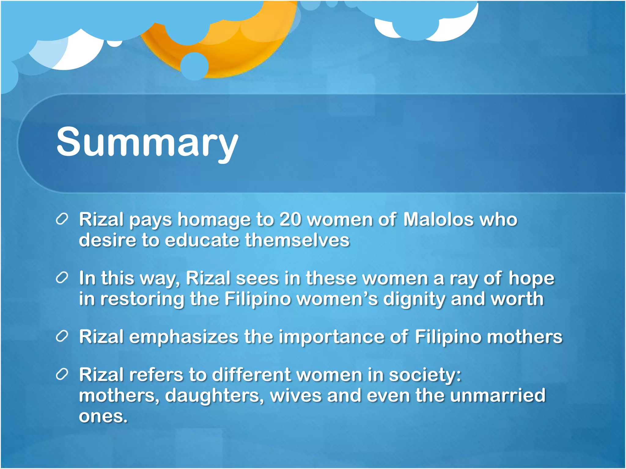 Rizal's letter to the women of malolos | PPTX