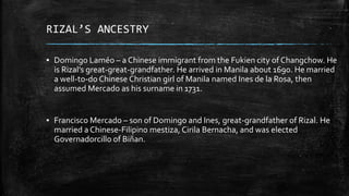 Jose Rizal Mercado Family History | PPTX