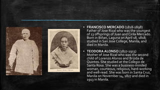Jose Rizal Mercado Family History | PPTX