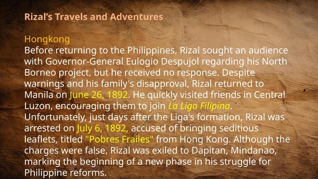 JOSE P. RIZAL’S LIFE ABROAD POWER POINT PRESENTATION | PPT