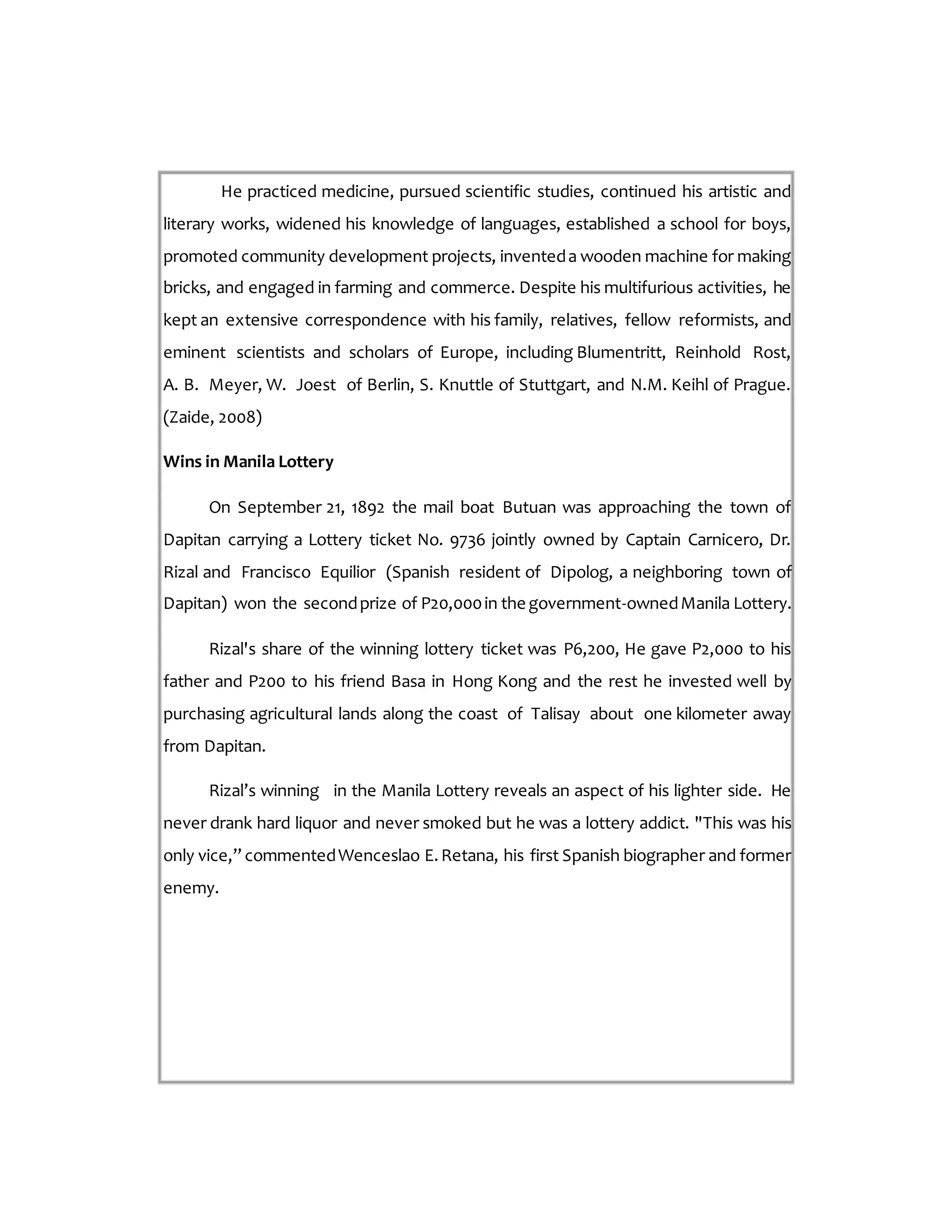 Rizal's Exile dapitan | DOCX