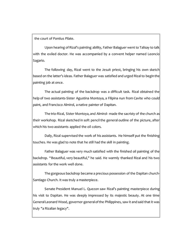 Rizal's Exile dapitan | DOCX | Christianity | Religion & Spirituality