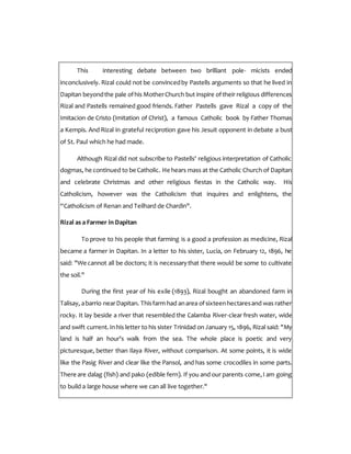 Rizal's Exile dapitan | DOCX