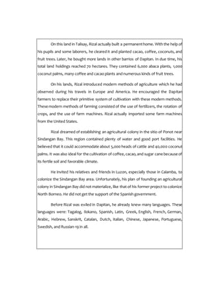 Rizal's Exile dapitan | DOCX