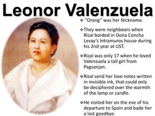 Rizal's love interests and famous lines | PPTX
