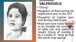 Rizal's Love Romances by William Jay MQ. | PPTX