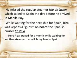 Rizal's Last Trip Abroad | PPTX