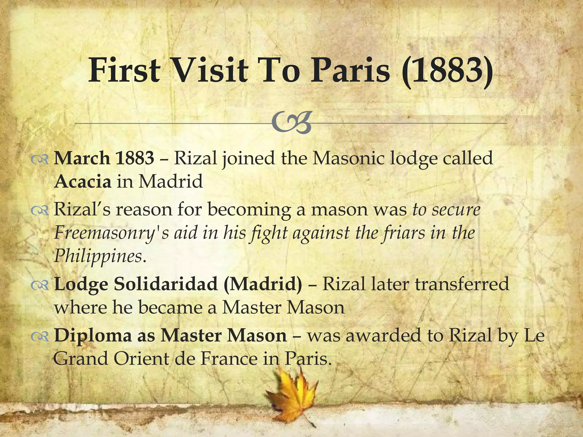 Rizal's Sojourn in Europe | PPTX