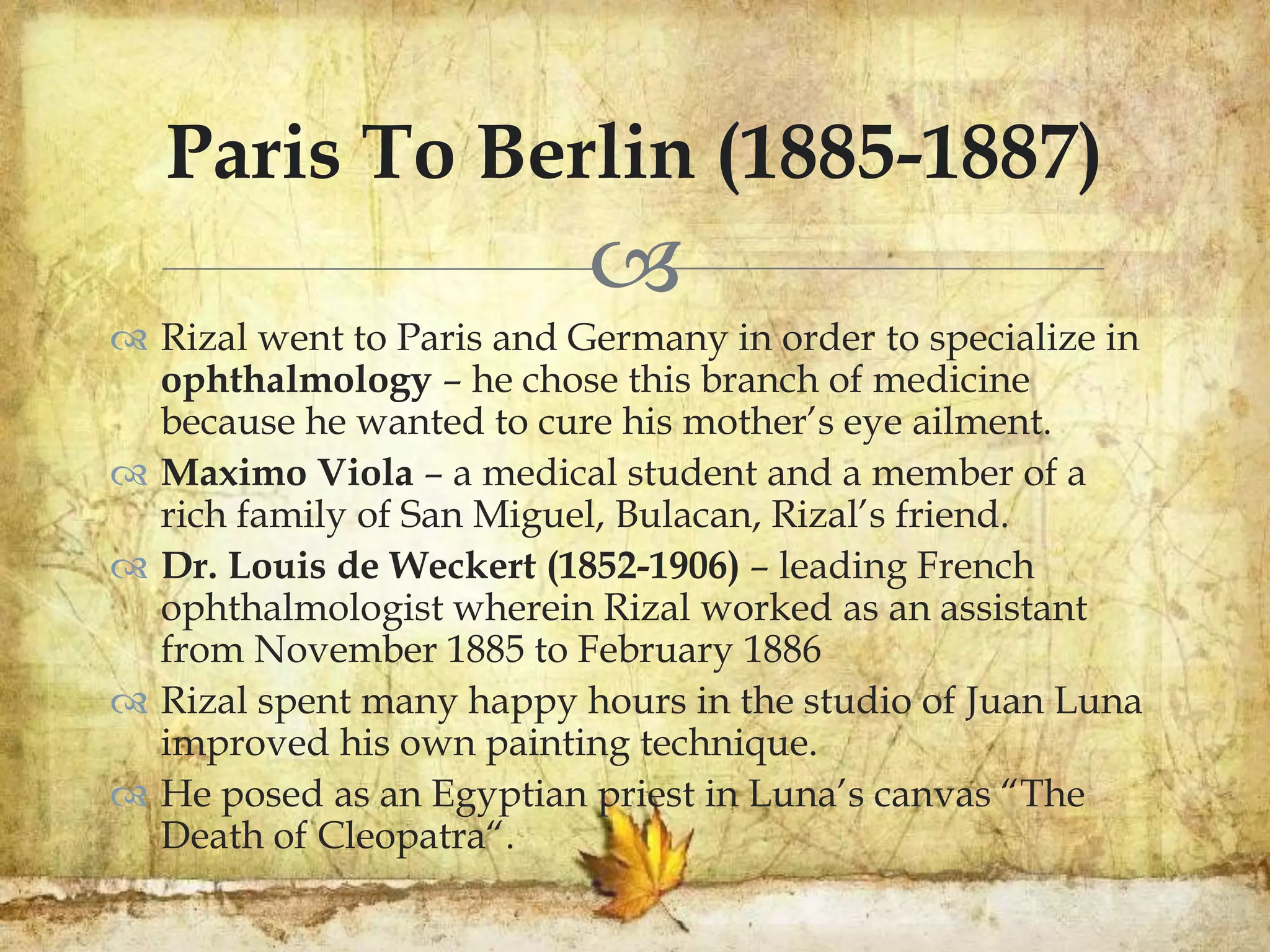 Rizal's Sojourn in Europe | PPTX