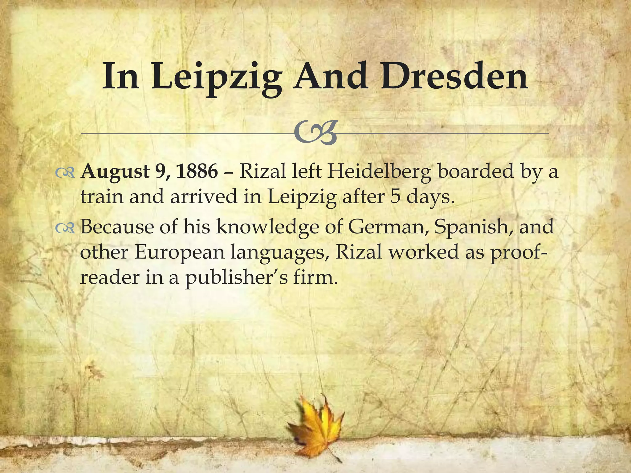 Rizal's Sojourn in Europe | PPTX