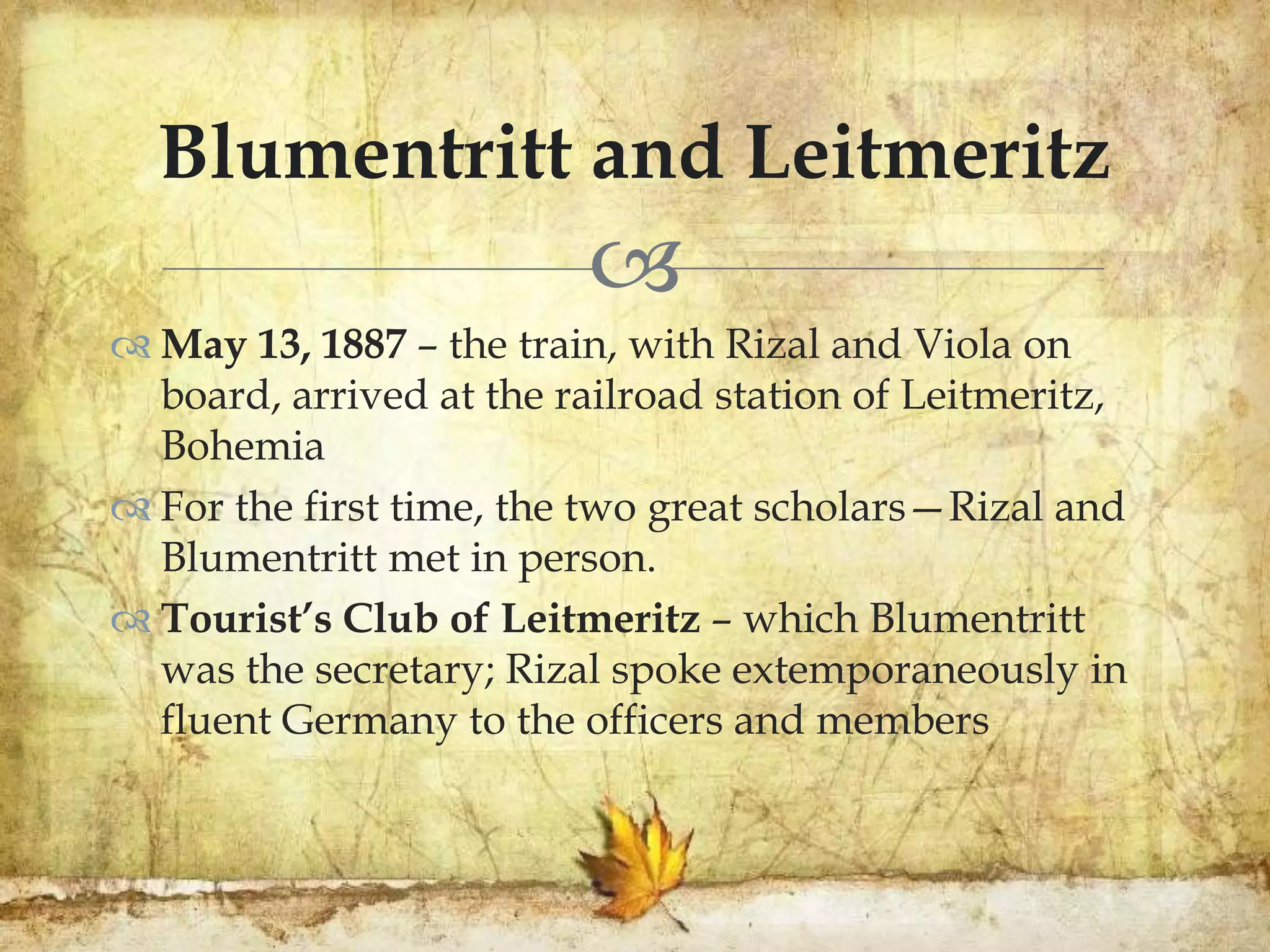 Rizal's Sojourn in Europe | PPTX