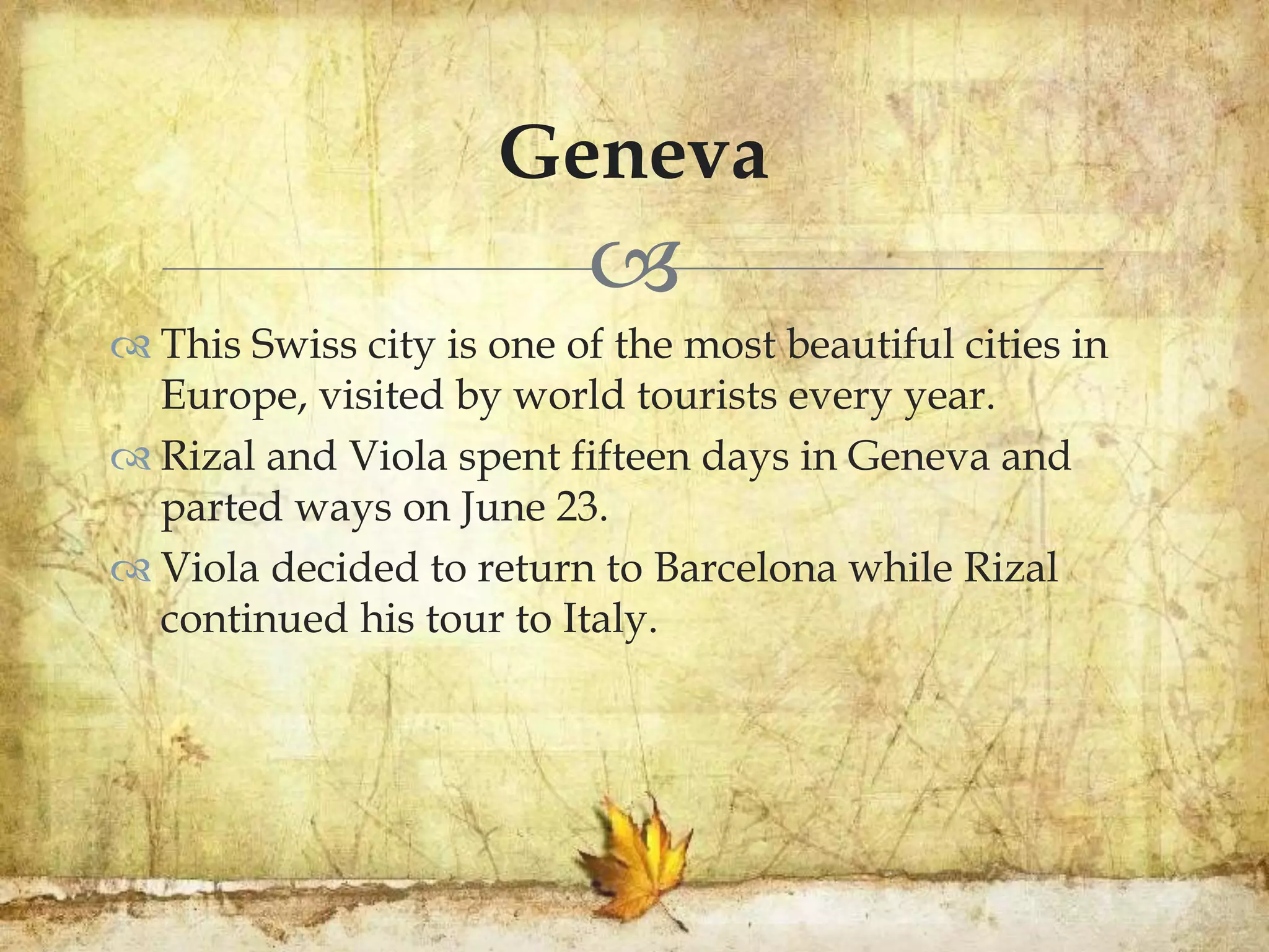 Rizal's Sojourn in Europe | PPTX