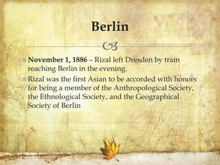 Rizal's Sojourn in Europe | PPTX