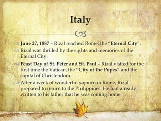 Rizal's Sojourn in Europe | PPTX