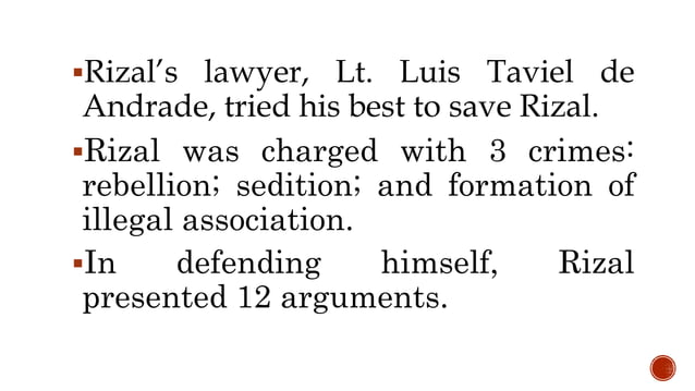Rizal's Trial and Execution.pptx | Crime & Harmful Acts to Individuals, Society & Human Right ...