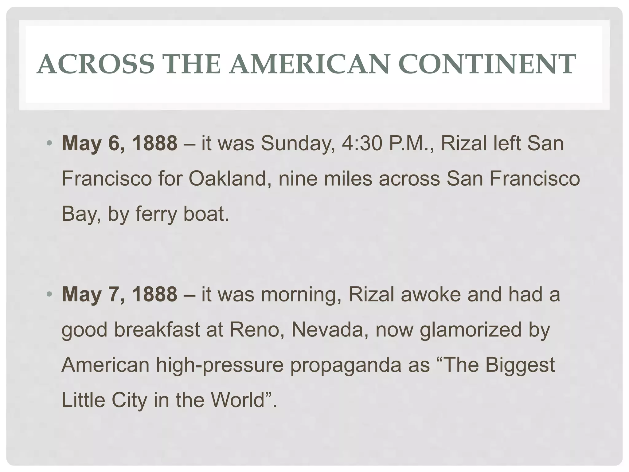 Rizal’s visit to united states 1888 | PPTX