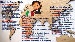 RIZAL TRAVEL ABROAD_sagayap.pptx rizal monuments | PPT
