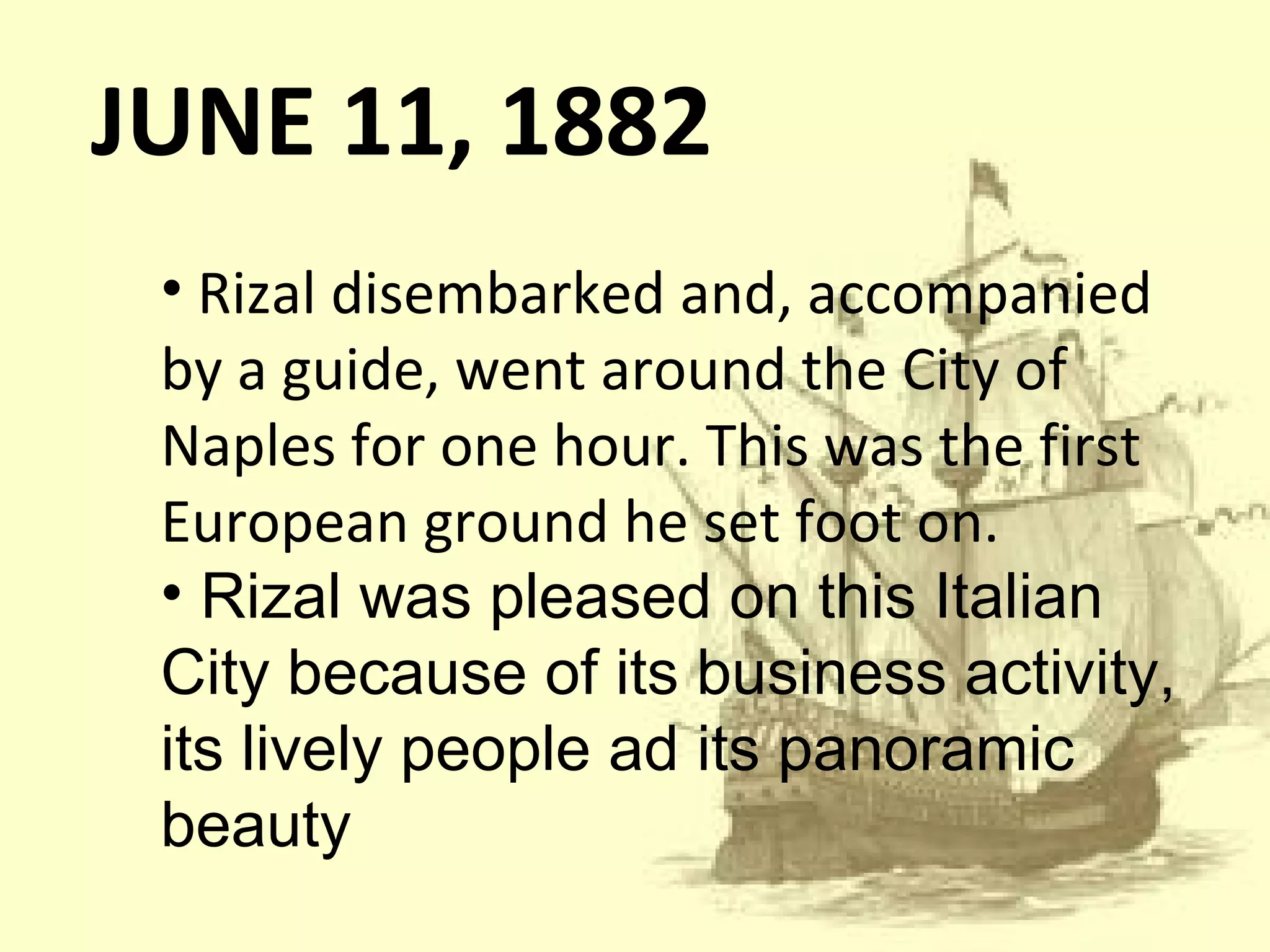 Rizal first trip abroad | PPT