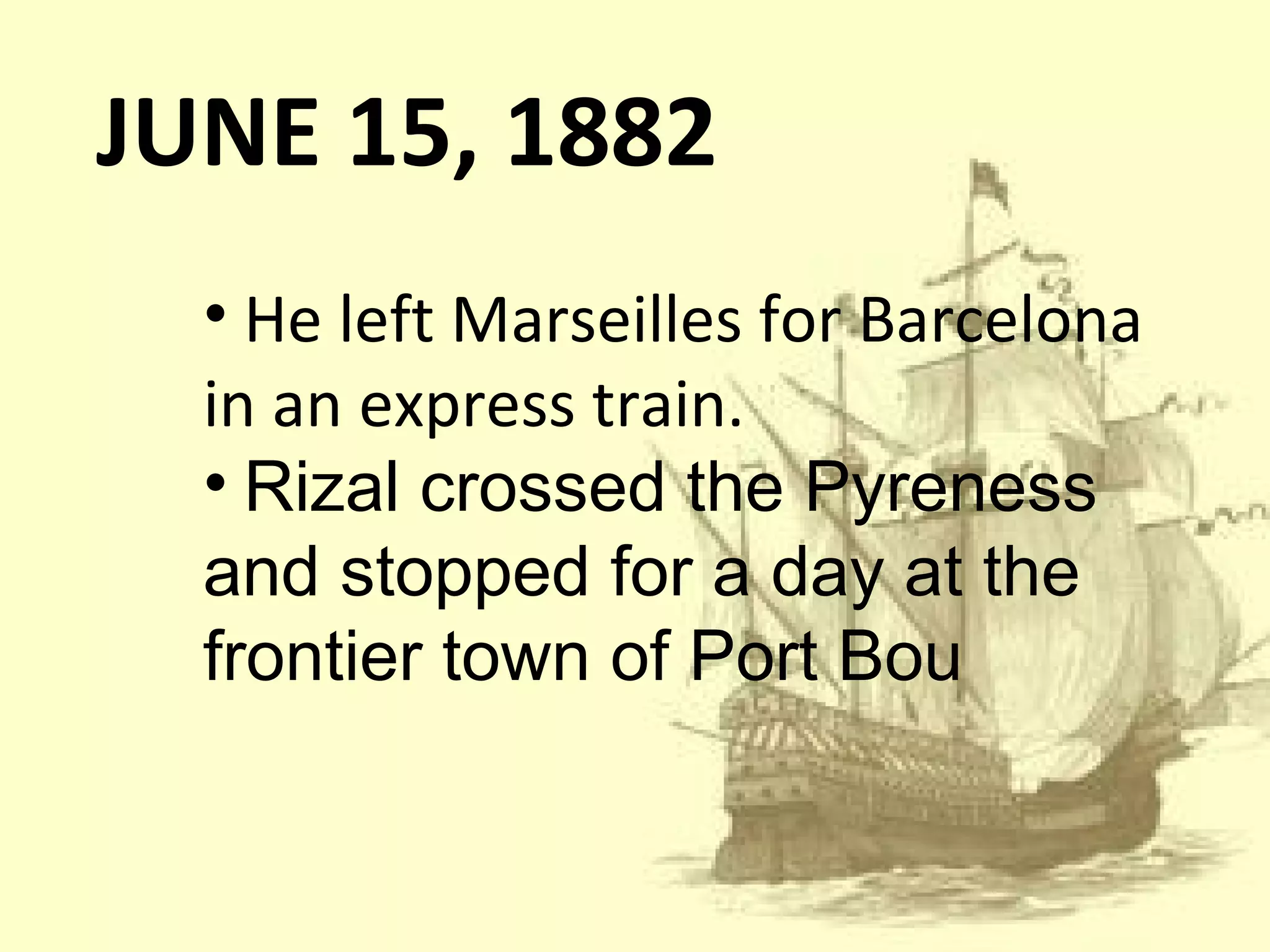 Rizal first trip abroad | PPT
