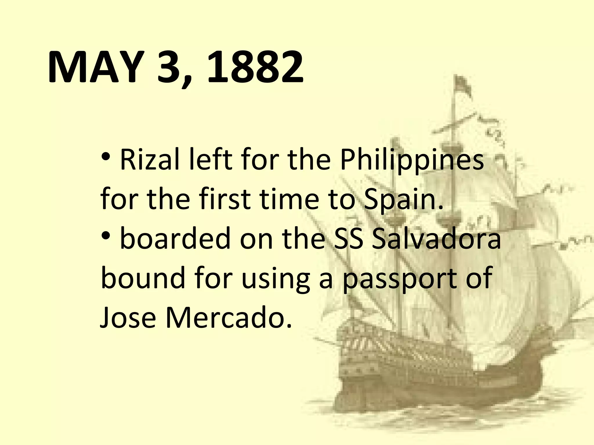Rizal first trip abroad | PPT