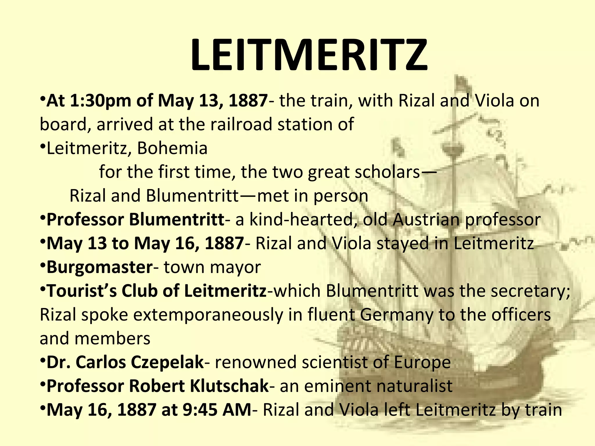 Rizal first trip abroad | PPT