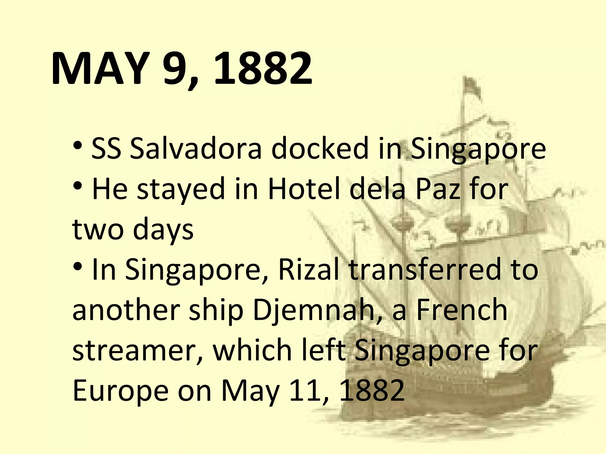 Rizal first trip abroad | PPT