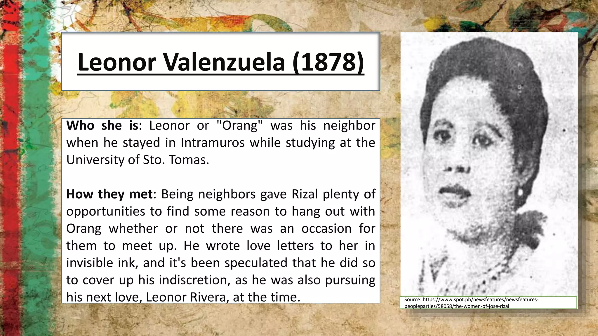 Jose Rizal: Women in Rizal's Life | PPTX