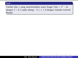 Tugas Metode Numerik Pendidikan Matematika UMT | PDF