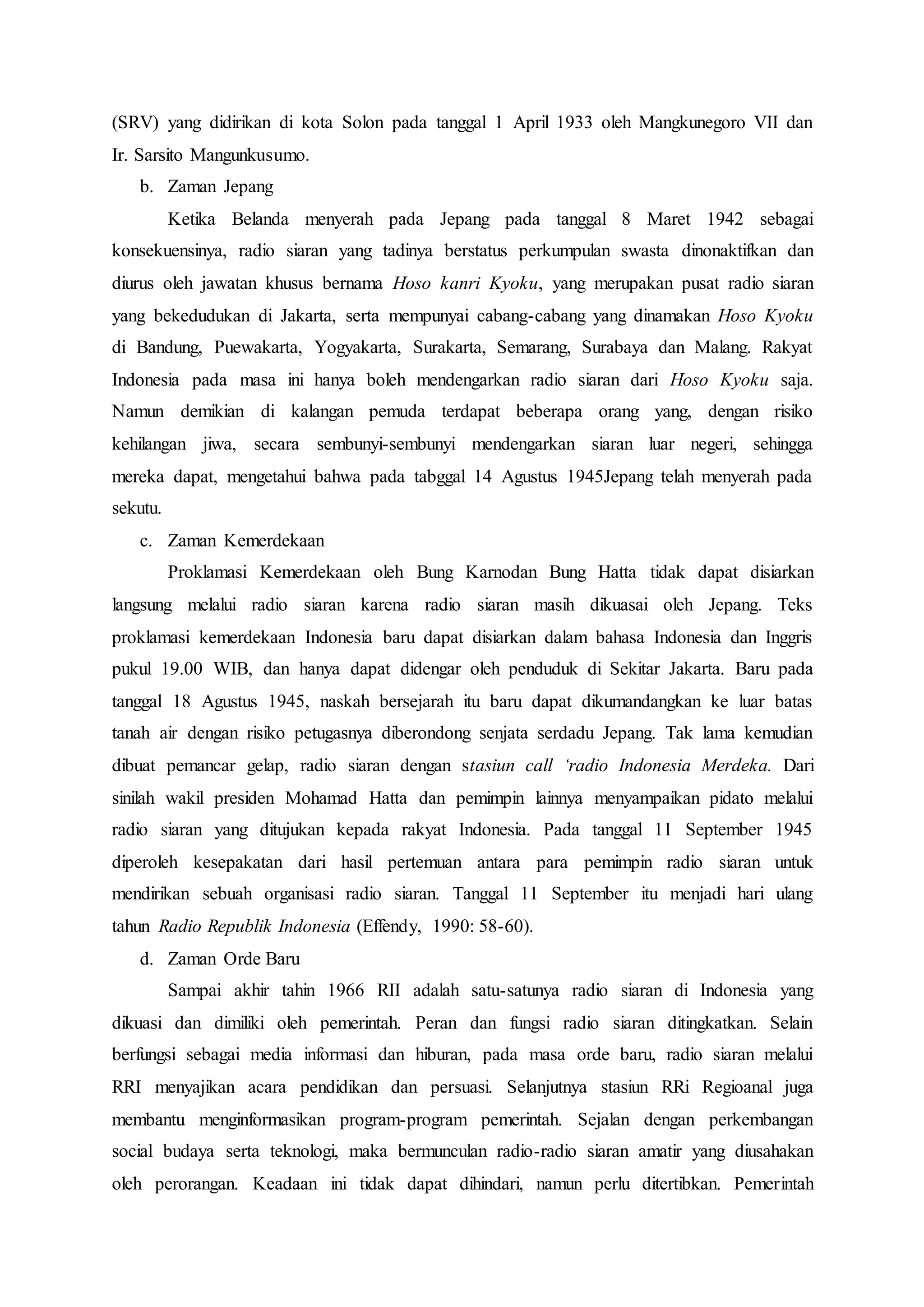 Perkembangan Radio di Indonesia | DOCX