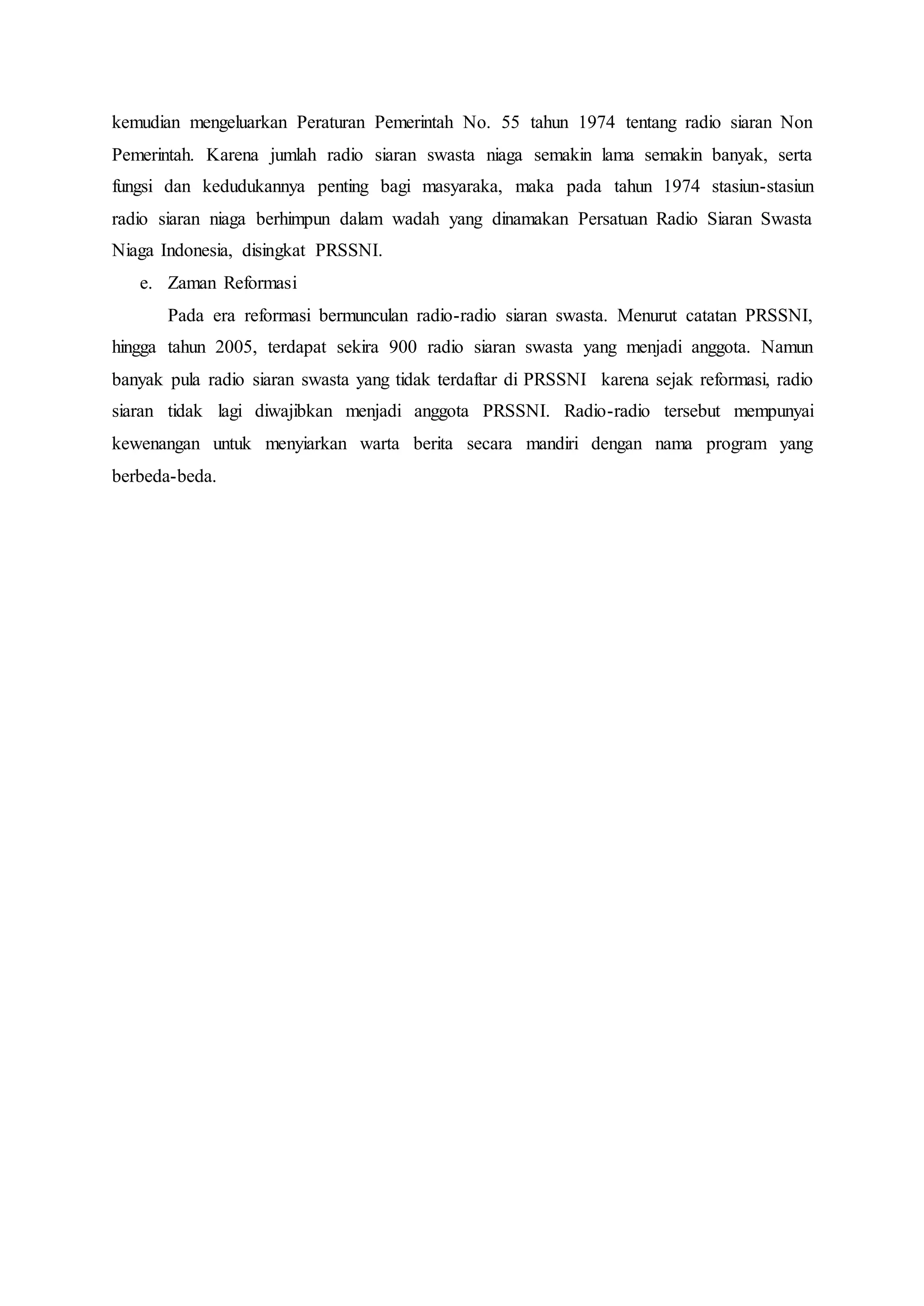 Perkembangan Radio di Indonesia | DOCX