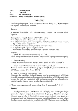 Airport-collaborative decision making | PDF
