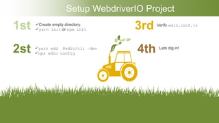 BDD with CucumberJS and WebdriverIO | PPT
