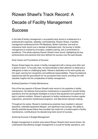 Rizwan Shawl's Track Record_ A Decade of Facility Management Success.docx